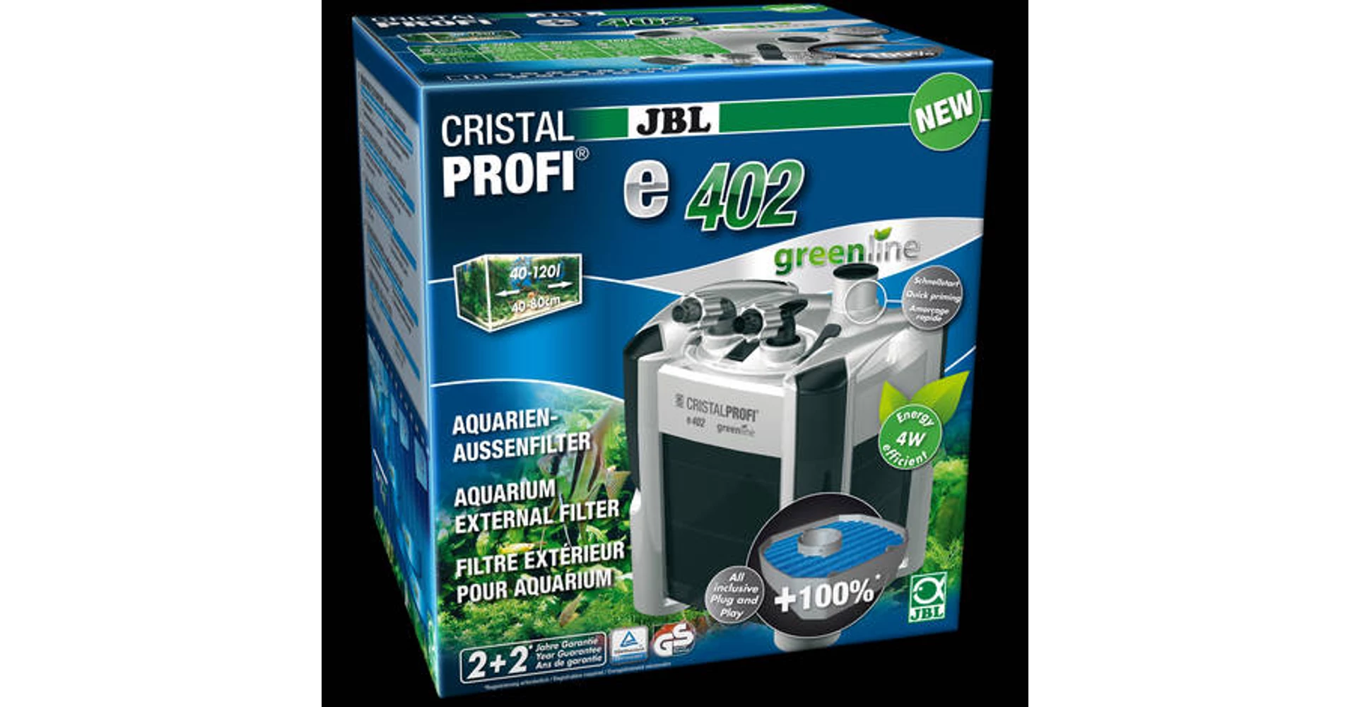 JBL CRISTALPROFI e402 greenline - külső szűrő 40-120 literes akváriumba ...