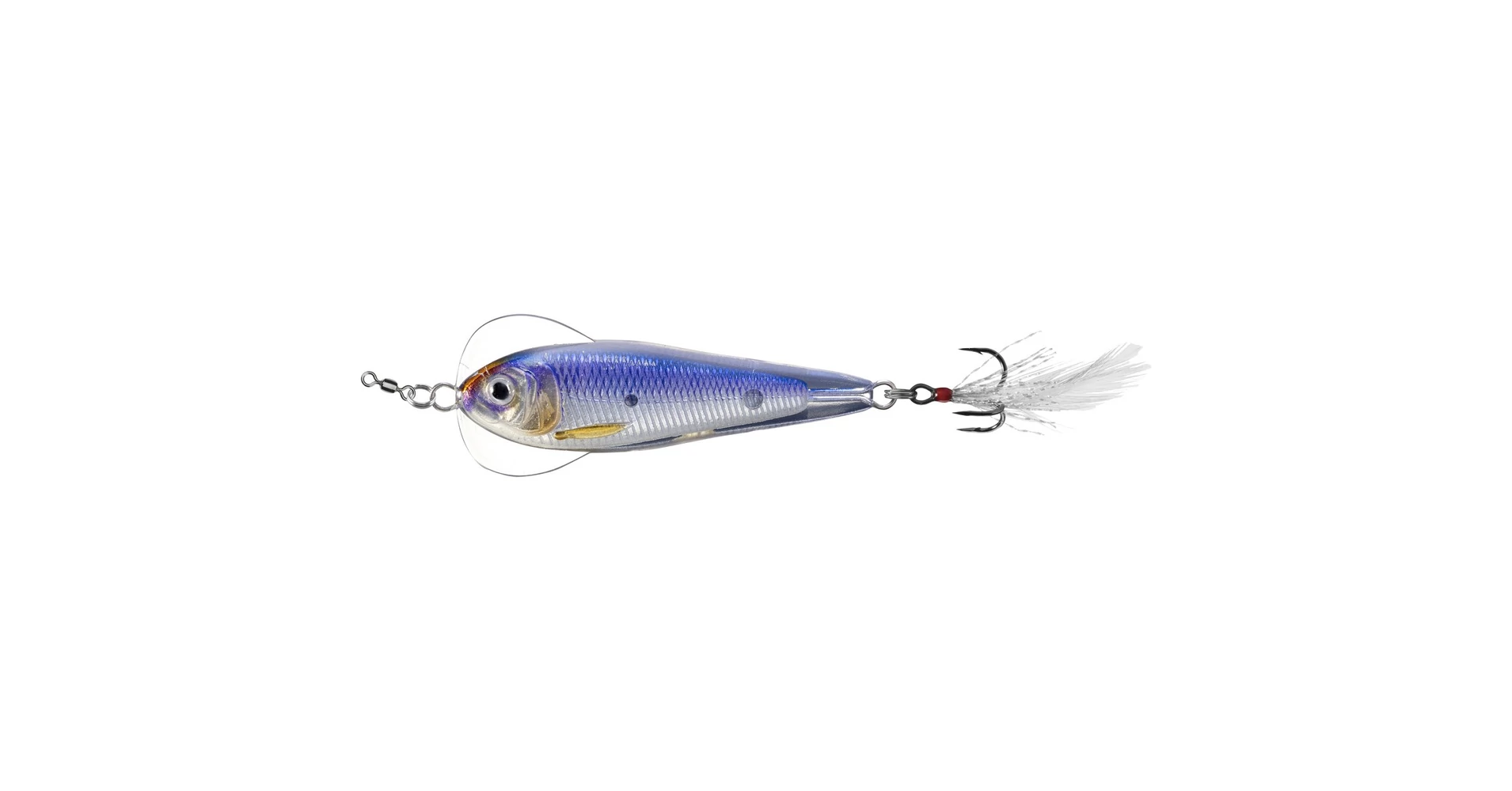 LIVETARGET FLUTTER SHAD JIGGING SPOON SILVER/VIOLET 55 MM 14 G ...
